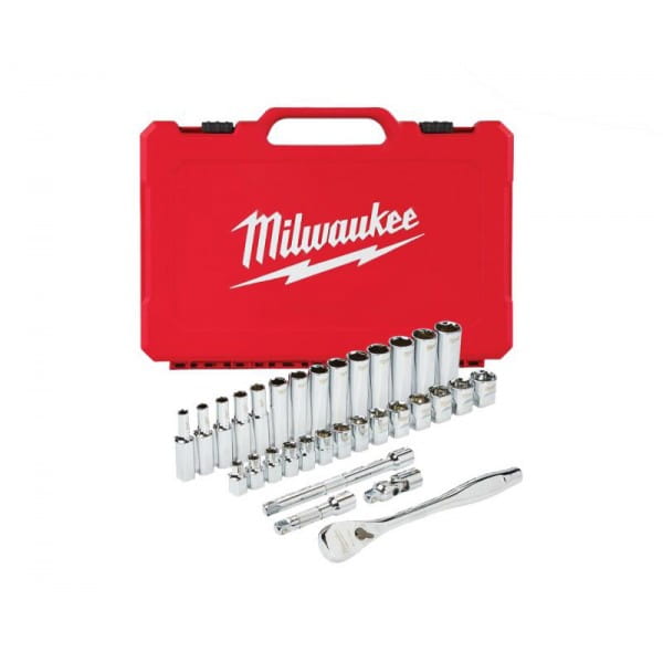 Набор метрических головок Milwaukee с трещоткой 3/8" (32 шт) 4932464945 ...